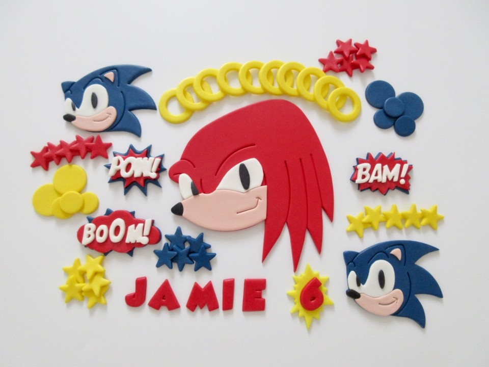 Sonic - Knuckles Cake Topper Personalised Large. Edible Knuckles Cake ...