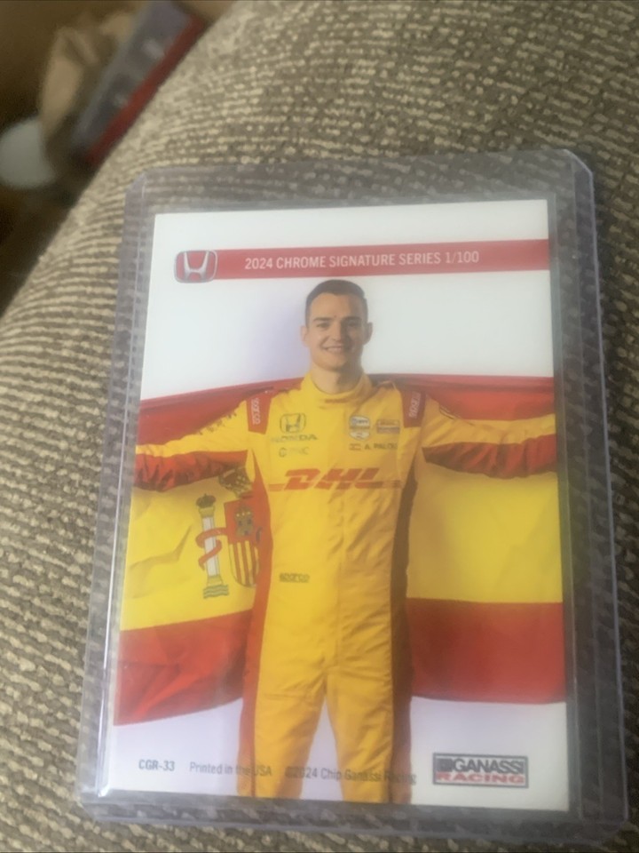 2024 ALEX PALOU signed 1/100 CHIP GANASSI TRADING CARD - Indy 500 ...