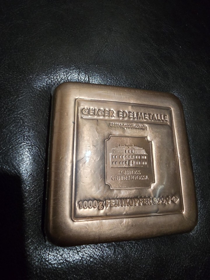 Geiger Edelmetalle 1000g .9999 Fine Copper Square Bar Schloss ...