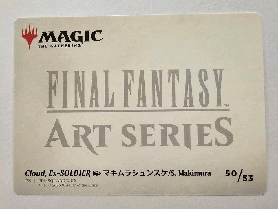 Cloud, Ex-SOLDIER Art Card - Art Series: FINAL FANTASY (AAFIN) #50 | eBay