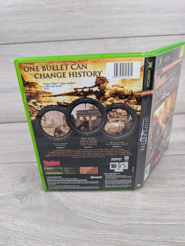 Sniper Elite XBOX Retro Video Game Original UK Release Mint Disc | eBay