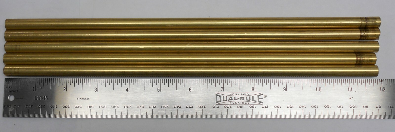 (5) Pieces 360 SOLID BRASS round stock 3/8" (0.375) 11" RND rod ...