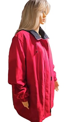 FS Limited Red Hooded Padded Winter Jacket Zip Out Liner Suede Feel ...