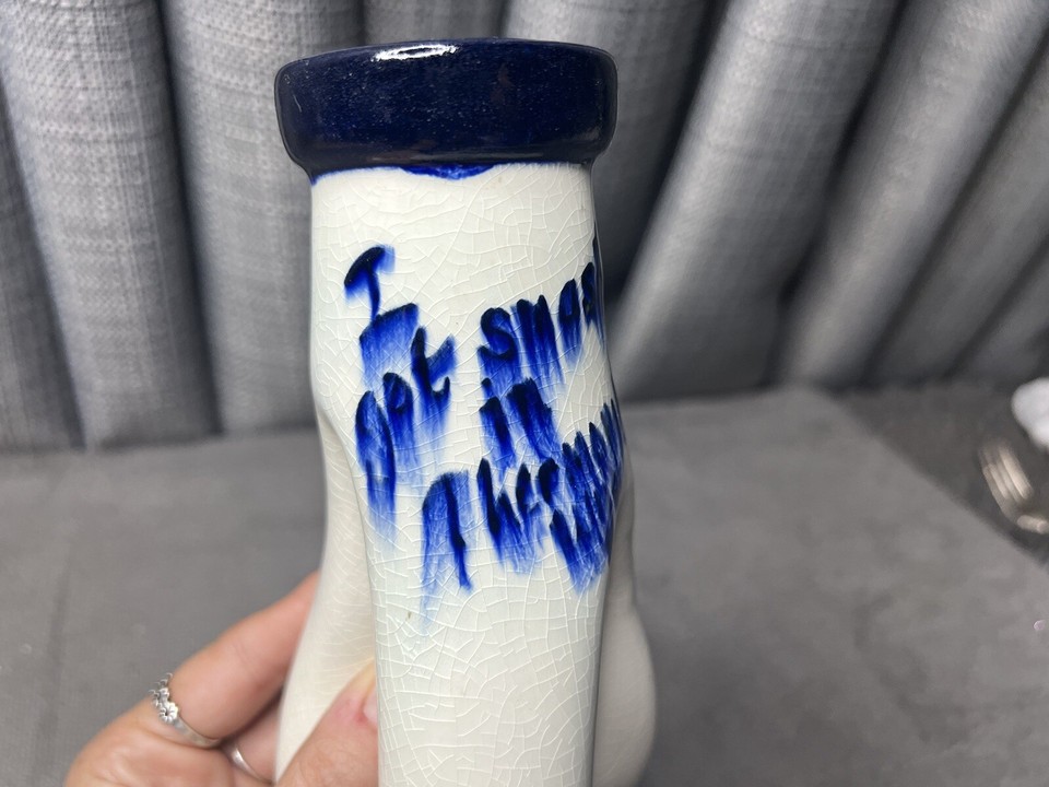 Rocky Mountain Pottery Smashed Bottle Vase Thermopolis Wyoming Crackle ...