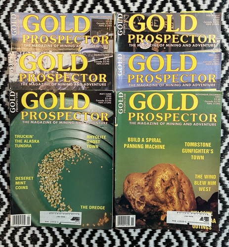 Gold Prospectors 1995 full set 6 magazines Gold, Gem & Treasure Hunting ...