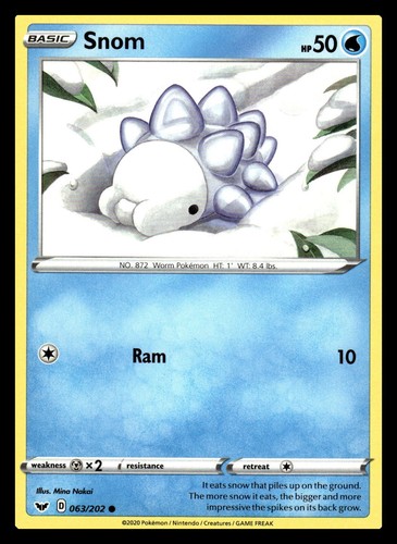 Snom Common 063/202 SWSH01: Sword & Shield Base Set Pokemon Card | eBay