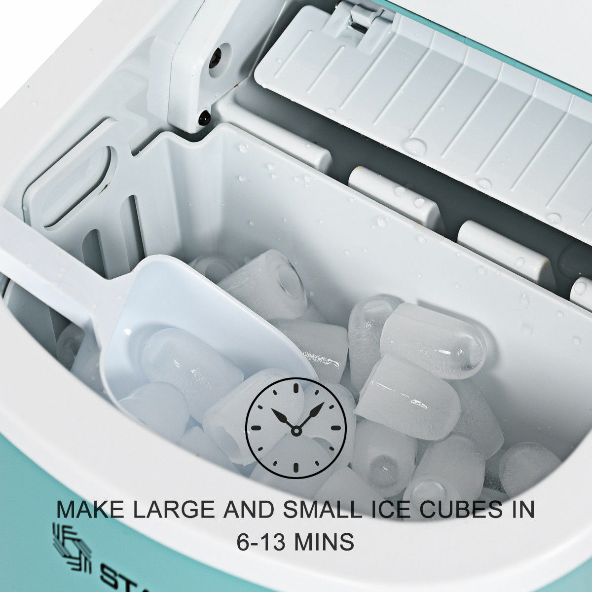 Portable Compact Electric Ice Maker Machine Mini Cube 26 lbs/Day Mint ...