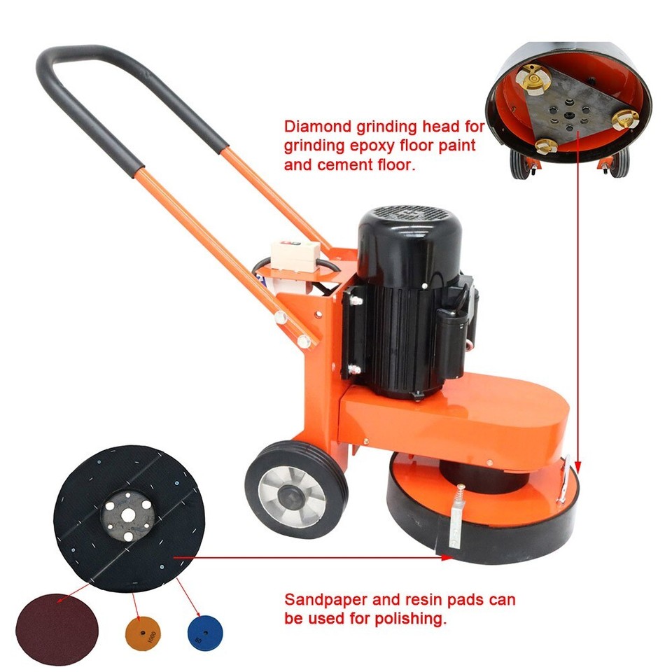 Concrete Floor Grinder Hand-push Cement Polishing Sander Buffer Machine ...