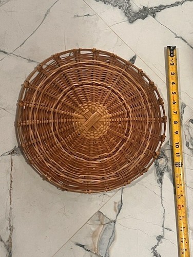 Large Hand Woven Multi-Color Native American Coiled Tray Basket wood | eBay