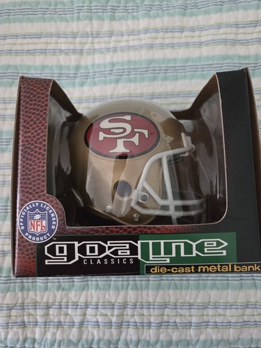San Francisco 49rs Die Cast Helmet Coin Bank 1995 Metal NFL Goal ...