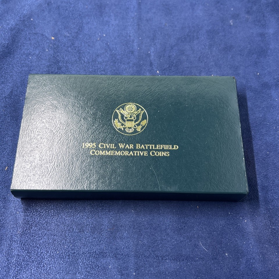 1995 W CIVIL WAR BATTLEFIELD |COMMEMORATIVE 2 COIN SET | SILVER | LOT P ...