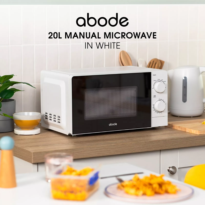 Abode AMM2005 Compact Solo Microwave Oven with Manual Control 20L 800W ...