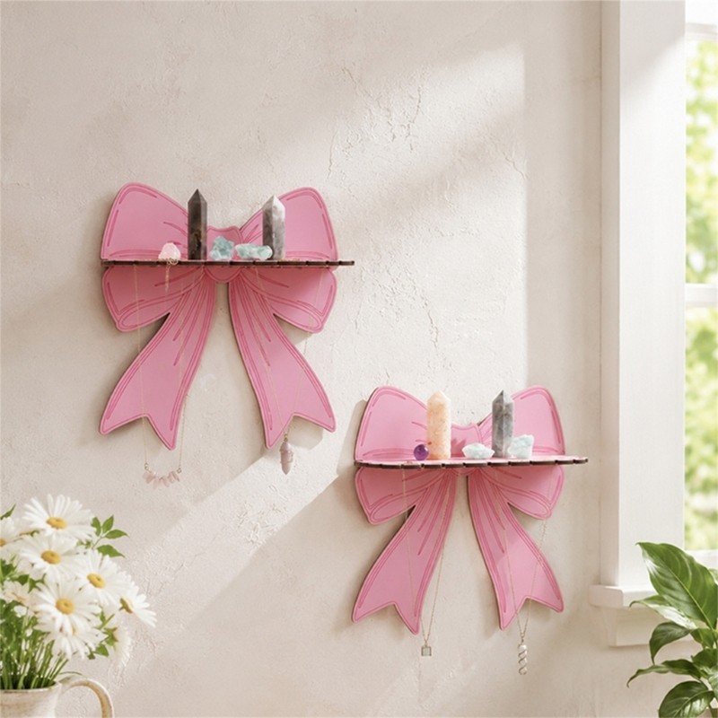 Small Ornament Wall Shelf for Pink Room Styling and Crystal Display ...