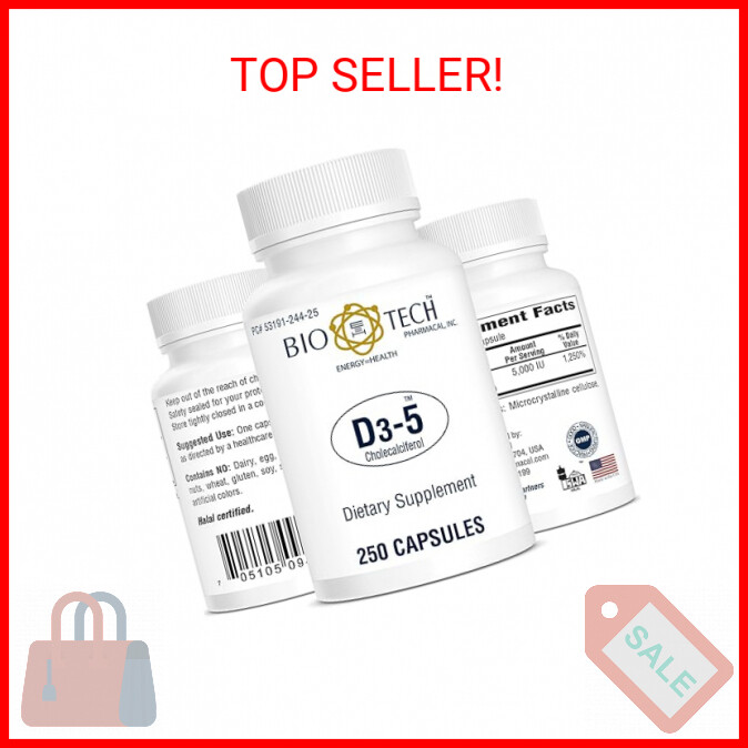 Bio-Tech Pharmacal Vitamin D3 (D3 5k IU, 250 Count) | eBay