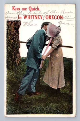 Whitney Oregon "Kiss Me Quick" Antique Baker County Ghost Town Postcard ...
