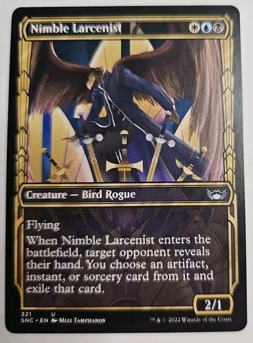 MTG Magic The Gathering Card Nimble Larcenist Creature Bird Rogue SNC ...