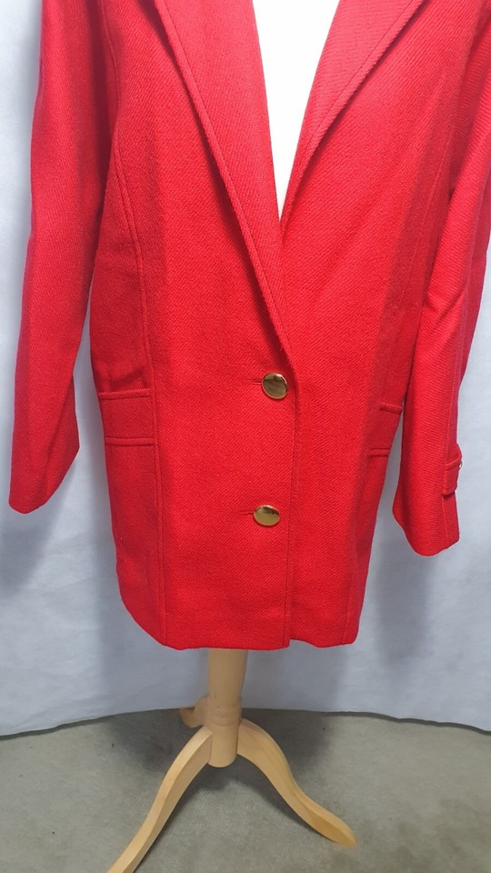 Vintage 80s Red Jacket Wool Size 14 | eBay