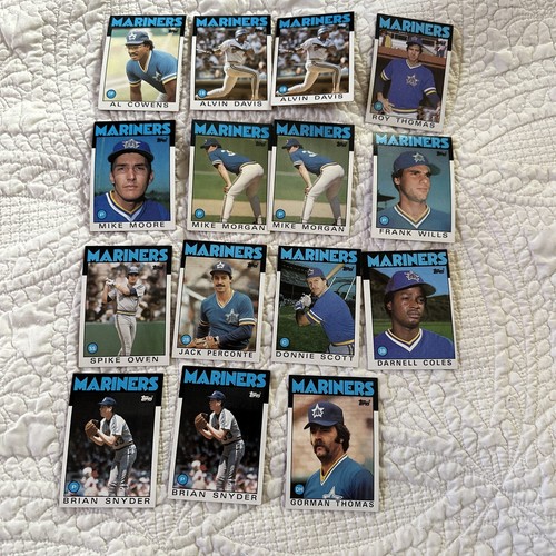 Lot Of 11 Mariners 1986 Topps Baseball Cards | eBay