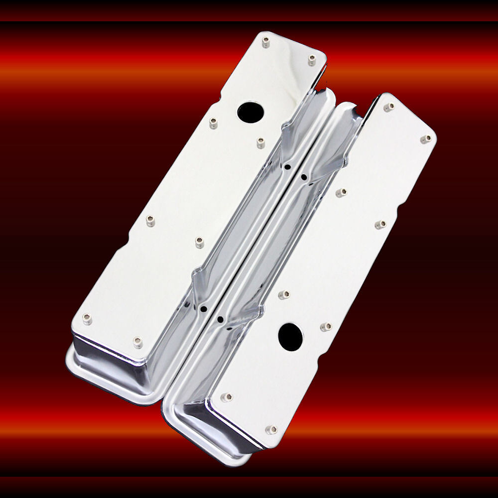 Chrome 2 Piece Valve Covers Small Block Chevrolet Engines 283 327 350 ...