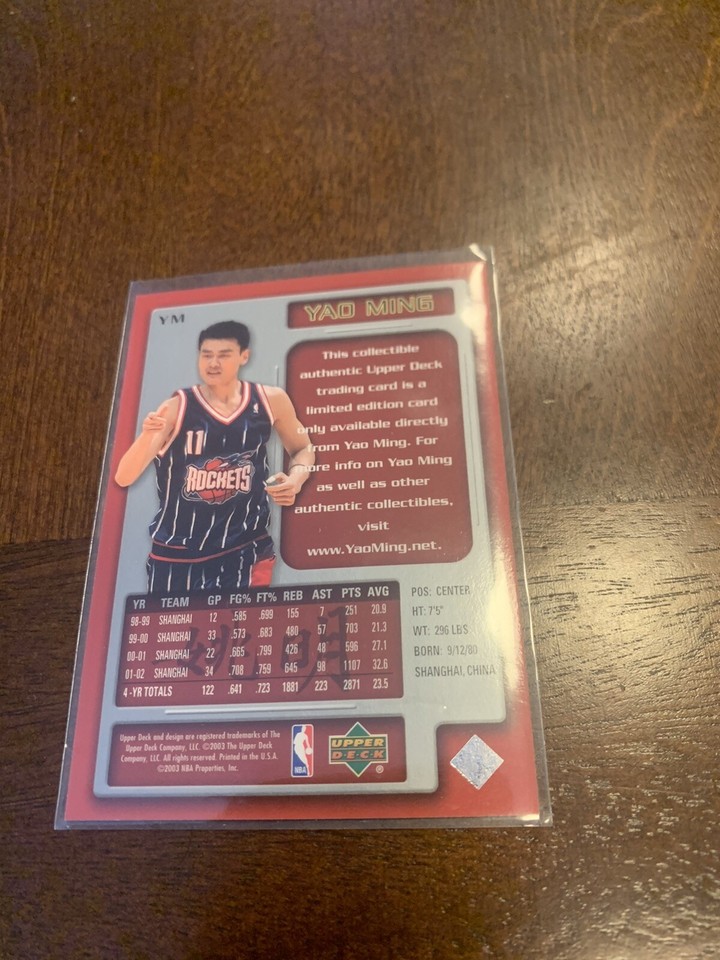 Yao Ming Limited Edition Upper Deck Rookie Card NBA Houston Rockets | eBay