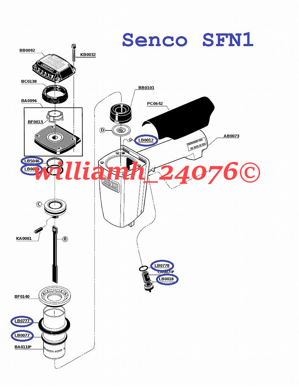 Senco SFN1 Finish Nailer O ring Kit | eBay