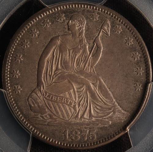 1875 P Seated Liberty Half Dollar, PCGS XF45, Extra Sharp, Beautiful ...