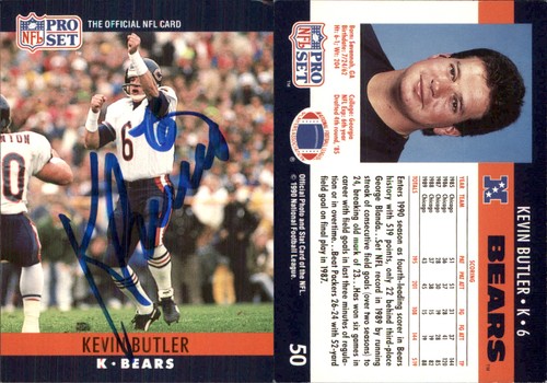 Kevin Butler Signed 1990 Pro Set #50 Card Chicago Bears Auto AU ...