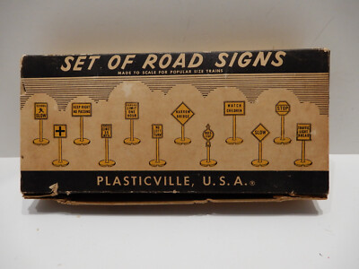 Plasticville Set Of Road Signs 12A with Original Box and Insert | eBay