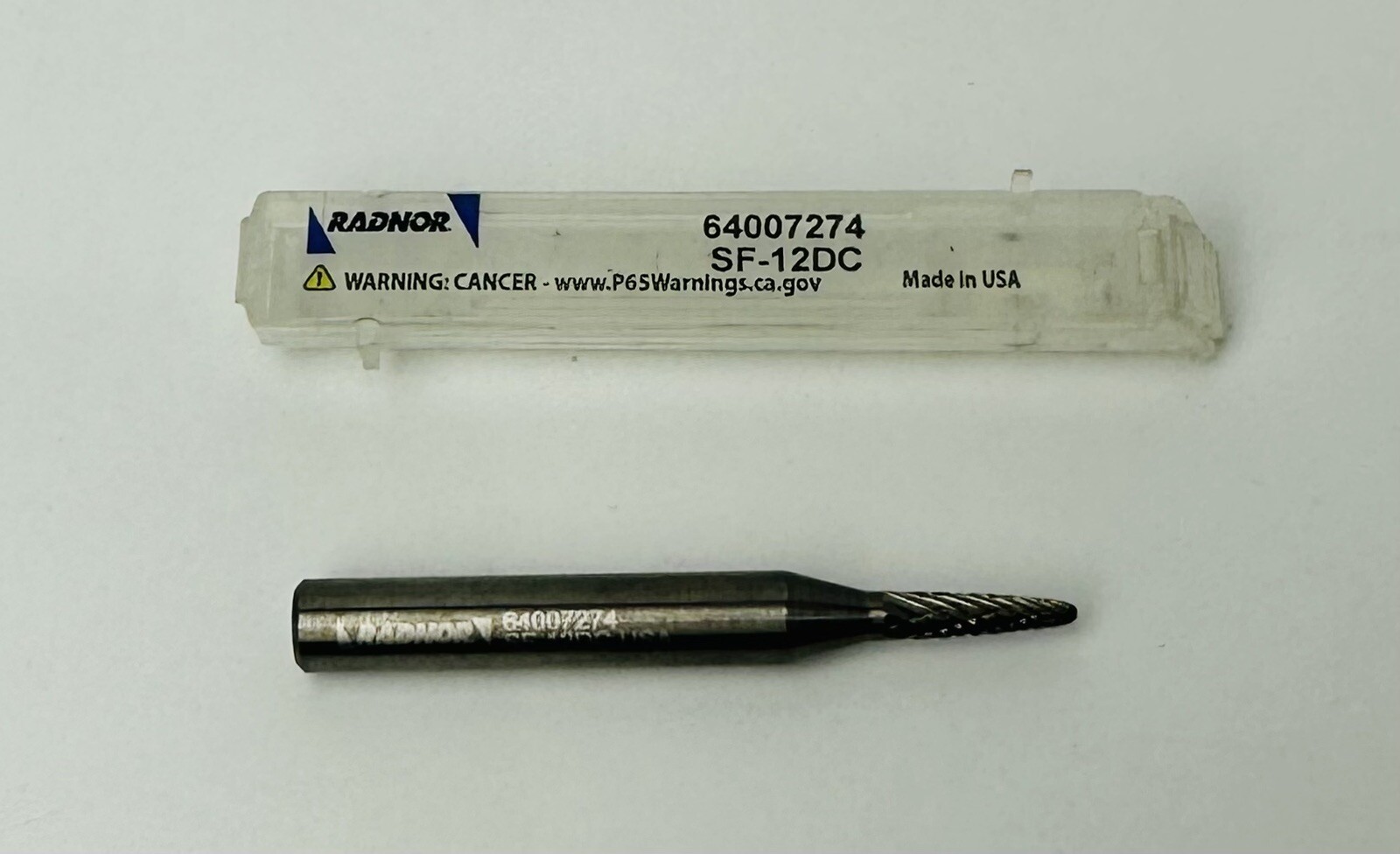 RADNOR SF-12DC 1/8" X 1/2" Radius Tree Shape Double Cut Carbide Burr ...