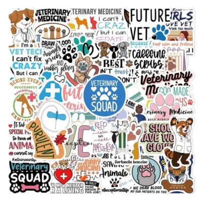 VET Vinyl Stickers [A]Future VETERINARIAN Animal Doctor DOG CAT ...