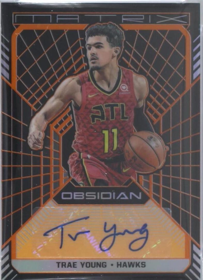 2018-19 Panini Obsidian - Matrix Auto Prizm Trae Young #MA-TYG Electric ...