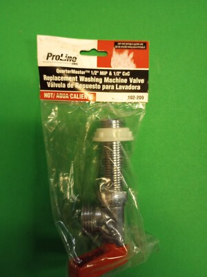 ProLine 102-209 Replacement Hot Washing Machine Valve, Chrome, 1/2" MIP ...