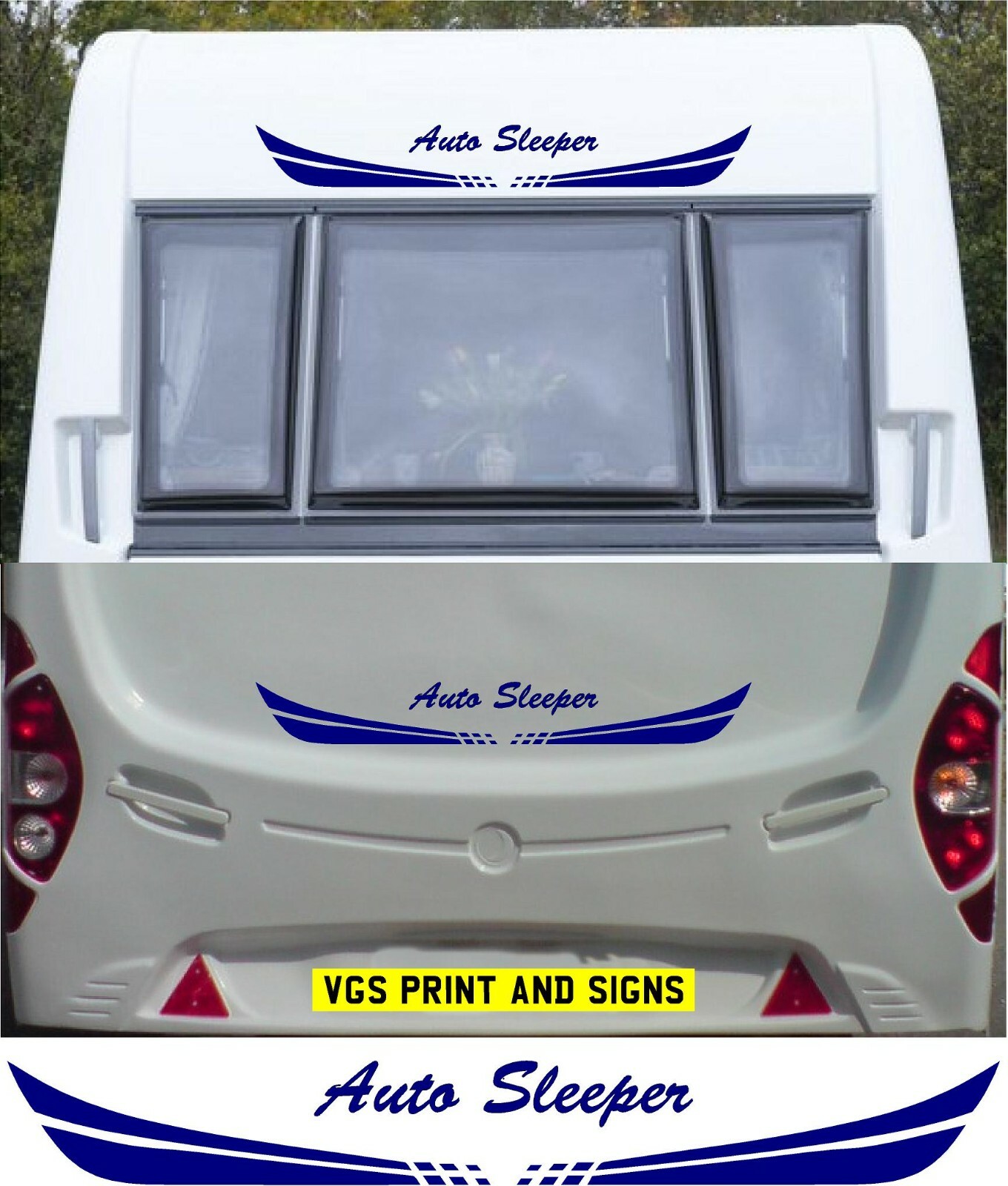AUTO SLEEPER MOTORHOME 2 PIECE KIT DECALS STICKER CHOICE OF COLOUR #027 ...