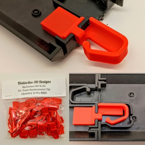 BACHMANN Track REPAIR E-Z Track Clips - Connectors 30 PCS RED (HO SCALE ...