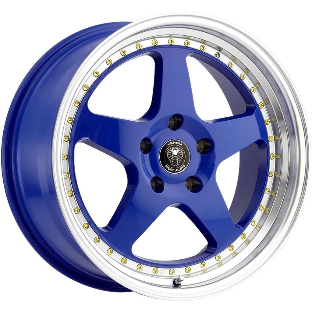 17 inch 17x8 Venom VEN11 Blue wheels rims 5x120 +30 | eBay