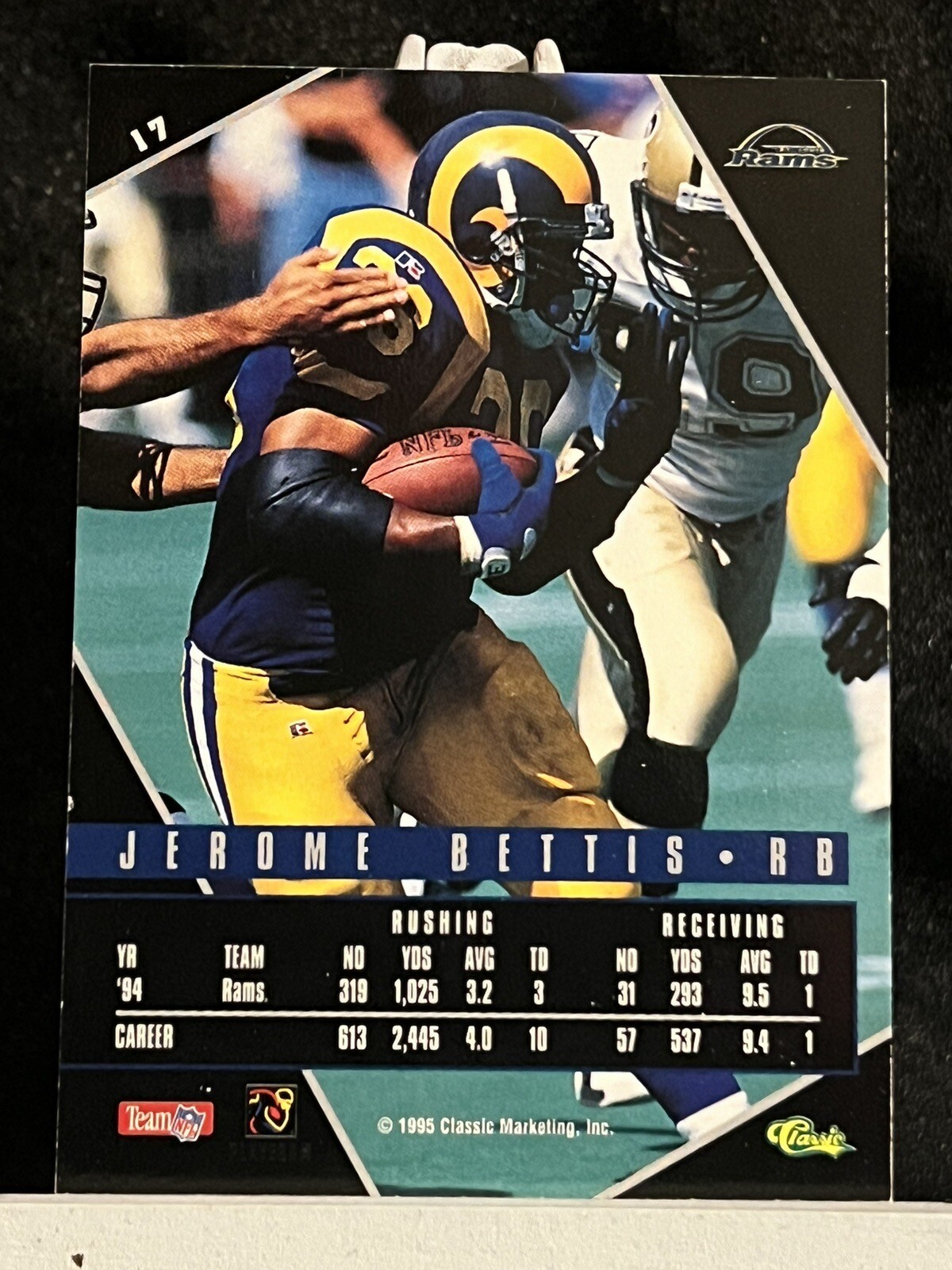 1995 Classic Images Limited Live Jerome Bettis #17 St. Louis Rams ...