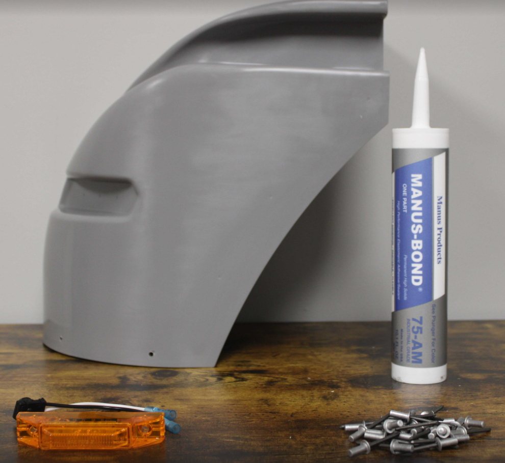 Supreme Truck Body Style Corner Cap Kit with Caulk, Rivets & Light ...