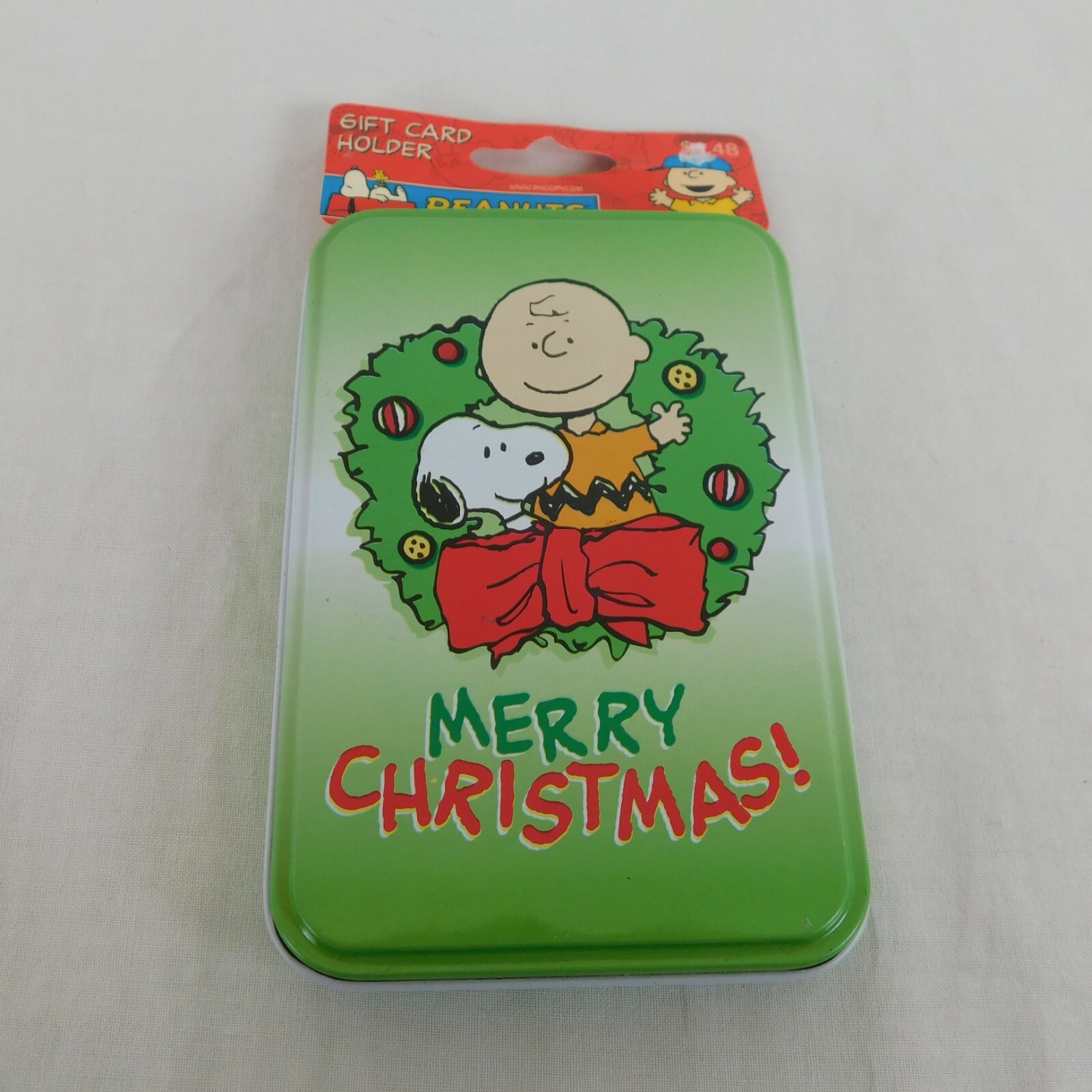 Peanuts Gift Card Holder Snoopy Charlie Brown Merry Christmas Metal ...