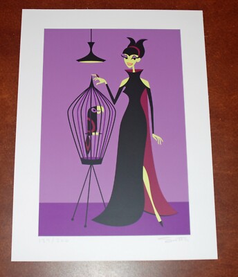 Josh Agle SHAG Art Print Spinstress Disney Maleficent Movie Art S/# 200 ...
