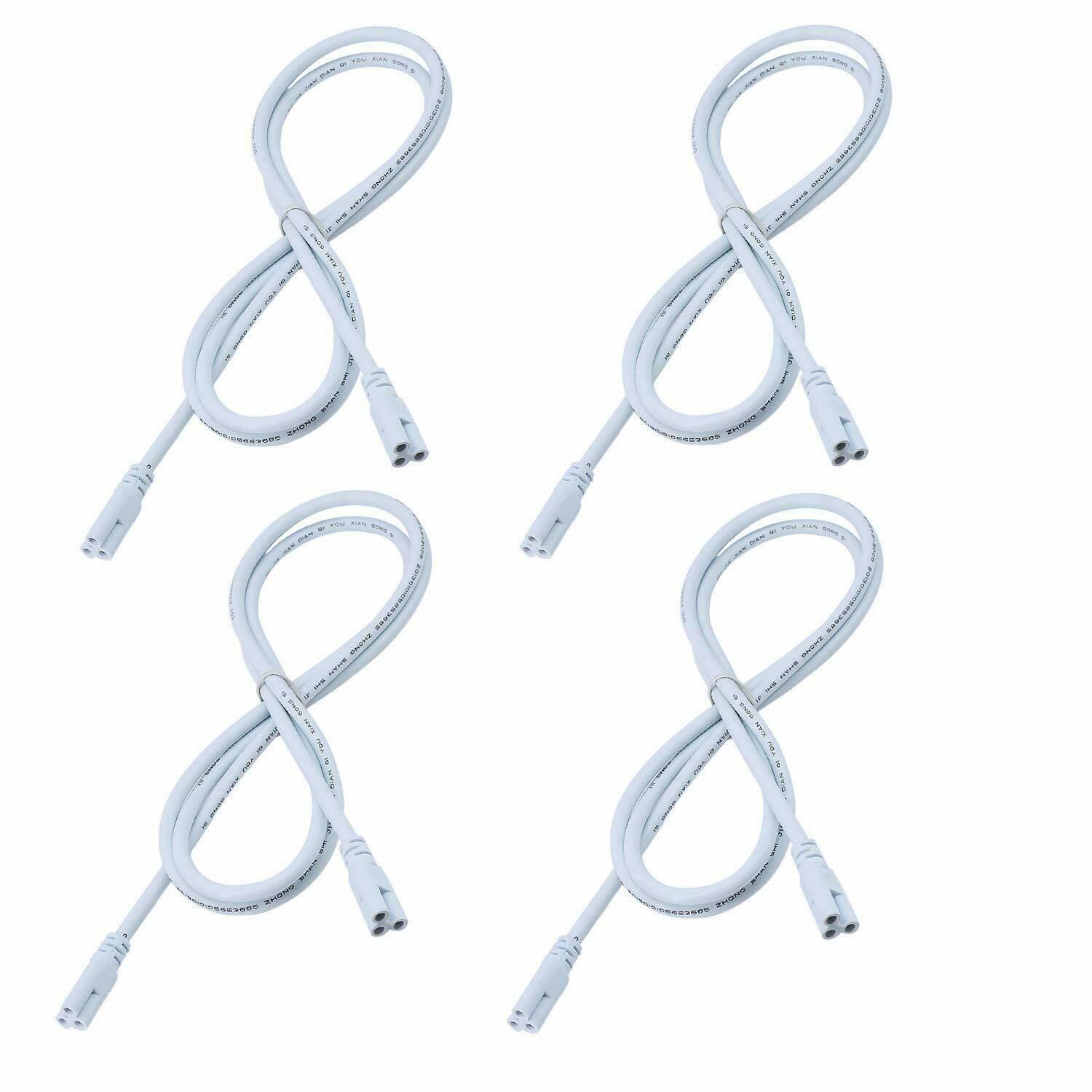 4/8 Pack 4FT 3Pin Plug Cord Wire for T5 T8 LED Tube Shop Light Fixture ...