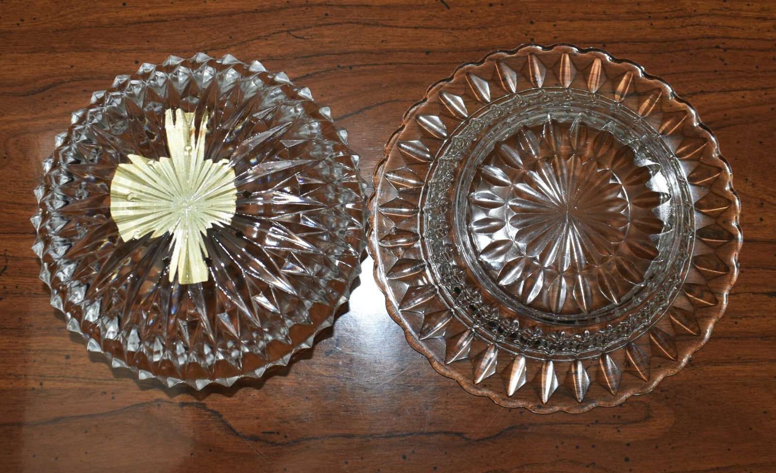 Vintage Hand Cut English Lead Crystal Covered Candy Butter Dish Brama ...