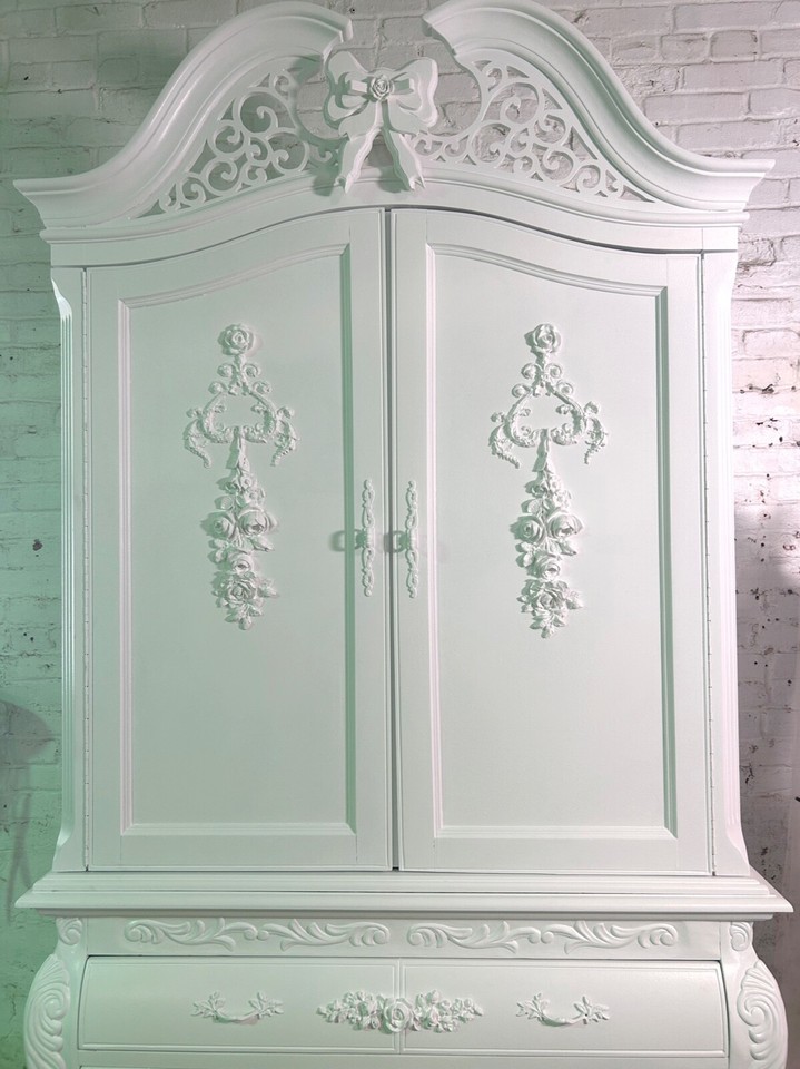 French Armoire Painted Cottage Chic Shabby French Romantic Armoire ...