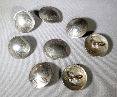 8 Genuine US Buffalo Indian Head Nickel Domed Shank Coin Buttons | eBay
