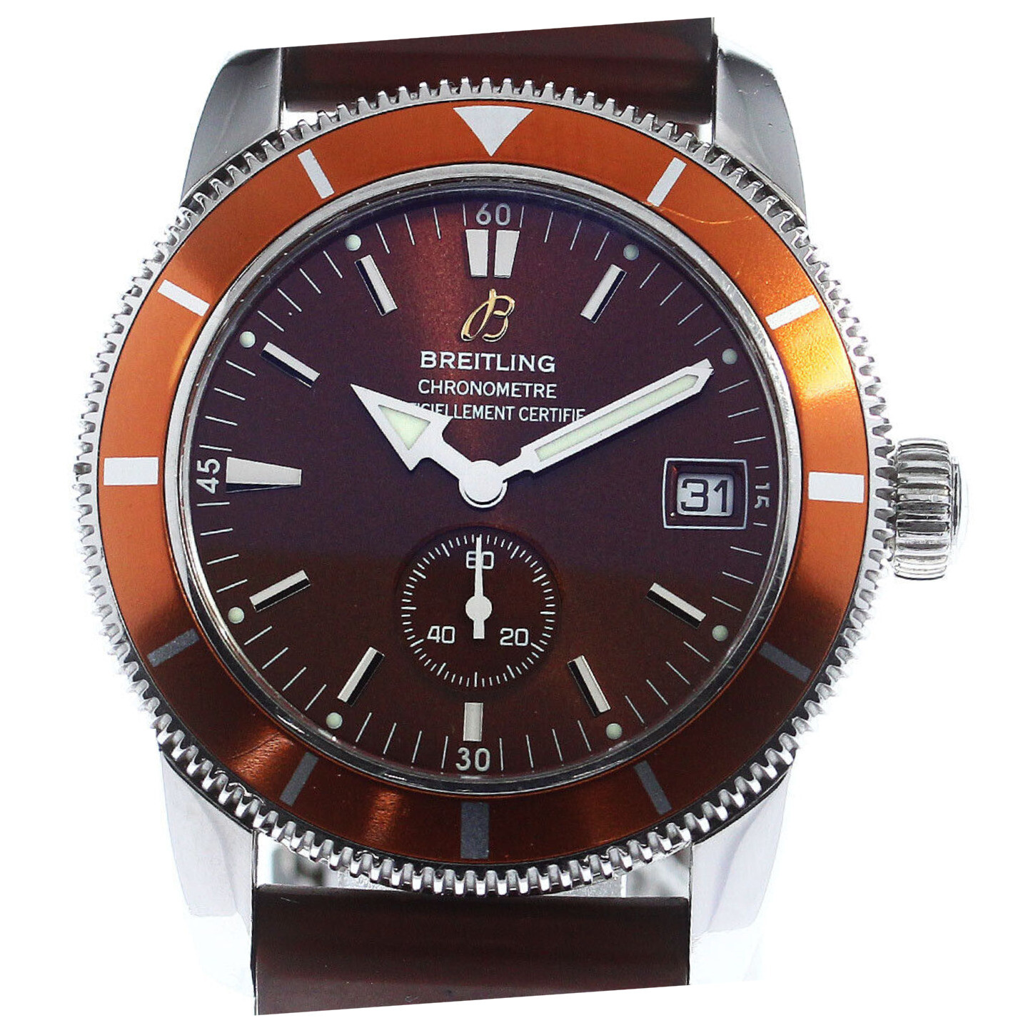 Breitling Superocean Heritage Bronze Men's Leather Strap Watch - A37320 ...