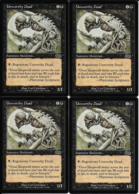 MTG: UNWORTHY DEAD Urza's Saga COMMON; played, Excellent condition x4 ...