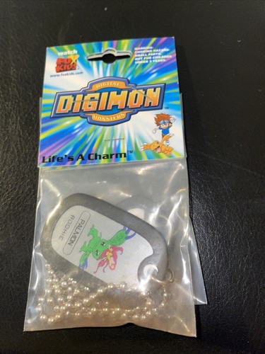 Digimon Palming Dog Tag And Byomon Key Chain New Fox Kids 2000 Vintage ...