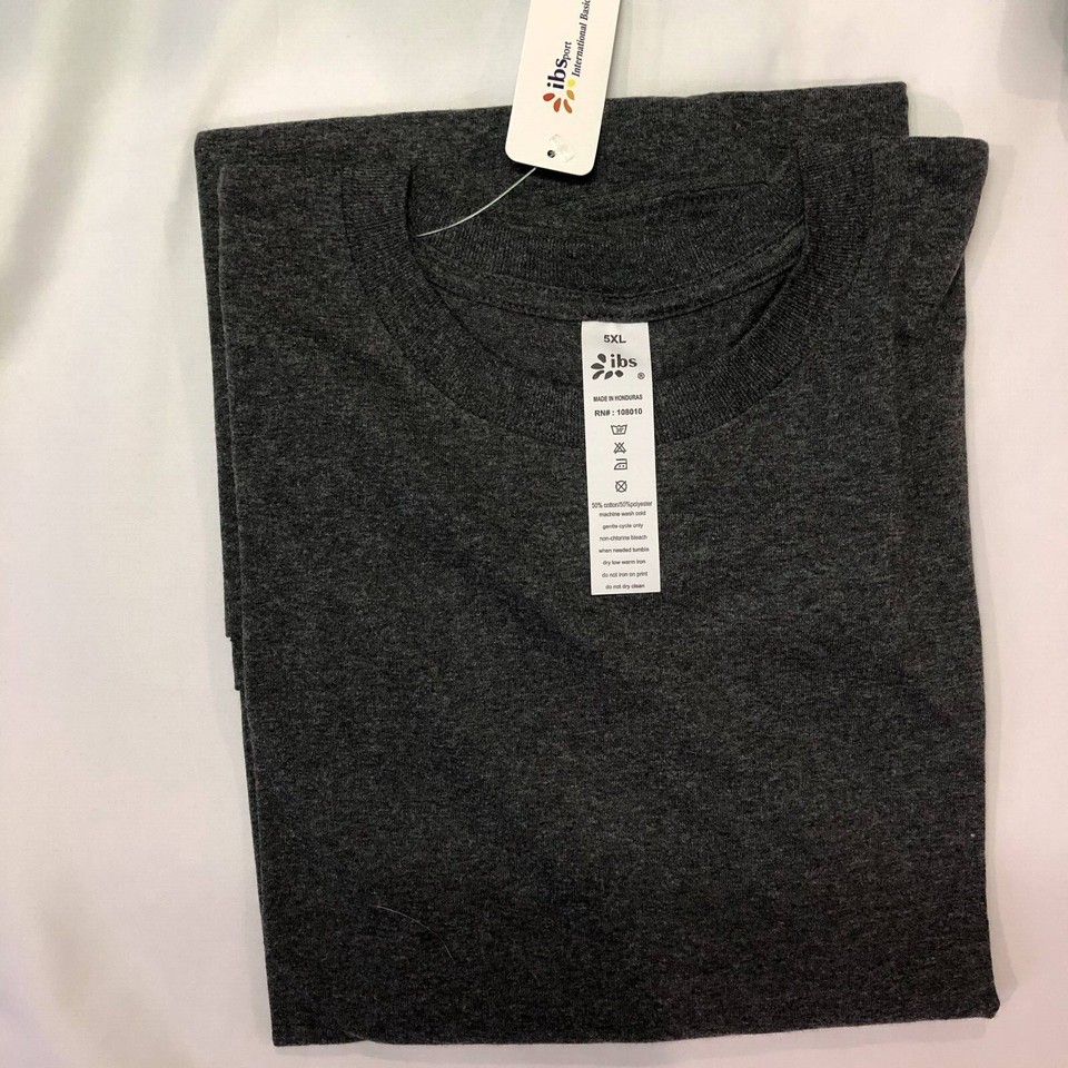 Mens Heavyweight T Shirts Plain Short Sleeve Tee Cotton BIG TALL 4XL to ...