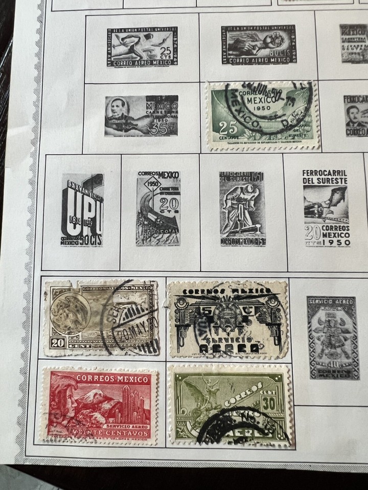 EARLY MEXICO STAMPS ON ALBUM PAGE (DOUBLE SIDED) AIRMAIL, SHORT SETS | eBay