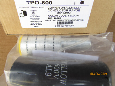 Pennunion TPO-600 Terminal Plug for 600 MCM Copper or Aluminum Wire ...