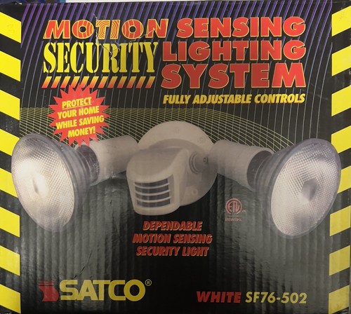 Box Of 3 Satco 2 Light Outdoor Security Flood Lights w/Motion Sensor ...